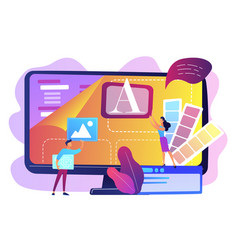 Low code development concept banner header Vector Image