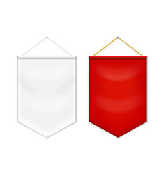 Red realistic pennant set empty triangle banners Vector Image