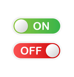 Toggle switch buttons on and off 3d oval gray Vector Image