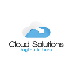 Golden cloud solutions logo Royalty Free Vector Image