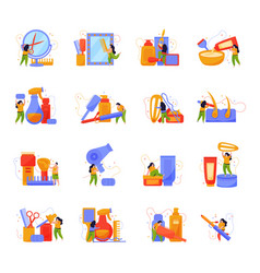 Hair care icon set Royalty Free Vector Image - VectorStock