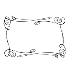 Flourish frame rectangle with squiggles Royalty Free Vector