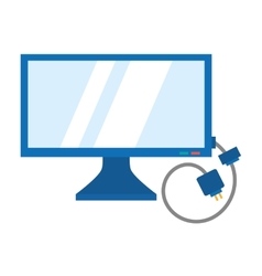 Computer screen monitor technology outline Vector Image