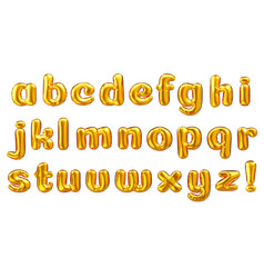 Gold balloon alphabet numbers Royalty Free Vector Image