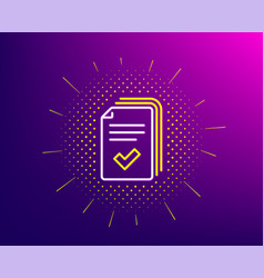 Handout line icon documents example sign Vector Image