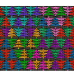 Seamless knitted pattern with trees Royalty Free Vector