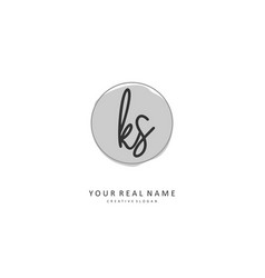 K s ks initial letter handwriting and signature Vector Image