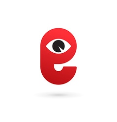 Letter e eye logo icon design template elements Vector Image