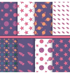 Seamless space objects Royalty Free Vector Image