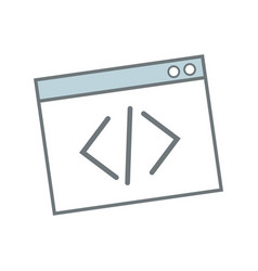 Cartoon page html coding web Royalty Free Vector Image