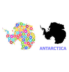 Flat map antarctica with caption Royalty Free Vector Image