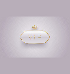 Vip glass label with golden crown Royalty Free Vector Image