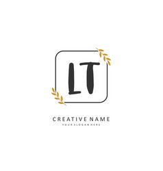 L t lt initial letter handwriting and signature Vector Image