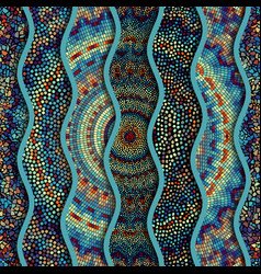 Relief waves of ornamental mosaic tile patterns Vector Image