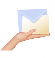 New incoming message hand holds envelope Vector Image