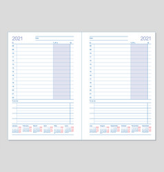 Datebook 2021 diary 2021 daily planner 2021 Vector Image