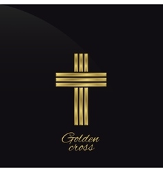 Golden holy cross icon isolated Royalty Free Vector Image