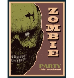 Halloween zombie party banner Royalty Free Vector Image