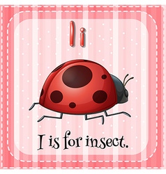 Flashcard letter i is for island Royalty Free Vector Image