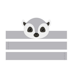 Printable lemur paper crown diy cut party ribbon Vector Image
