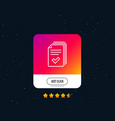 Handout line icon documents example sign Vector Image