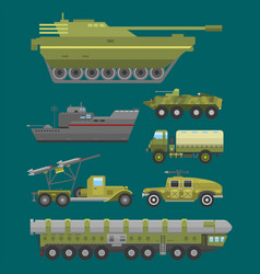 Military technic army war transport fighting Vector Image