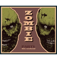 Halloween zombie party banner Royalty Free Vector Image