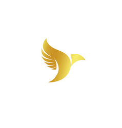 Isolated abstract gold color birds silhouettes Vector Image