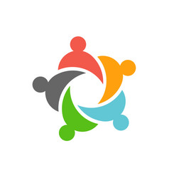 Team of five financial people logo Royalty Free Vector Image