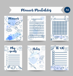Weekly planner with funny outer space and funny Vector Image