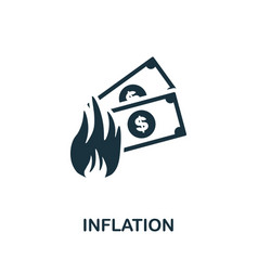 Inflation icon monochrome sign from crisis Vector Image