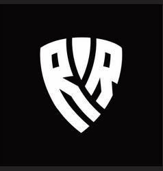 Rr logo monogram with circle and four taper shape Vector Image