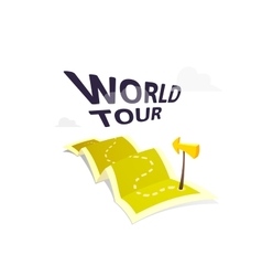 World tour concept logo isolated on white Vector Image