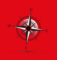 Red compass Royalty Free Vector Image - VectorStock