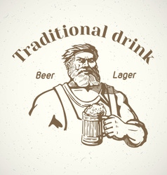 Traditional and vintage beer logo Royalty Free Vector Image
