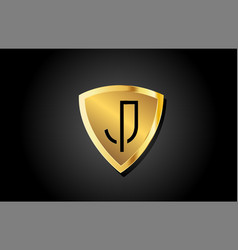 Gold alphabet letter dj d j logo combination icon Vector Image