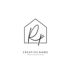 Rp initial letter handwriting and signature logo Vector Image