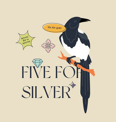 Magpie template Royalty Free Vector Image - VectorStock