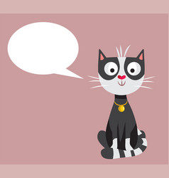 Cute cats and speech bubbles on white background Vector Image