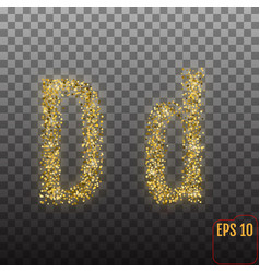 Alphabet gold letter t on transparent background Vector Image
