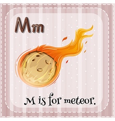 Flashcard alphabet m is for meteor Royalty Free Vector Image