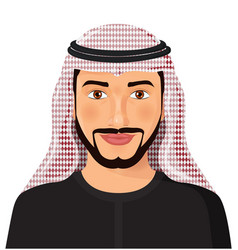 Arabic oman man face avatar character Royalty Free Vector