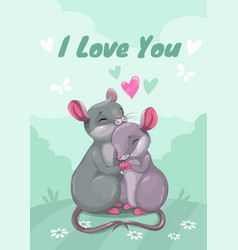 Cartoon dachshunds in love Royalty Free Vector Image