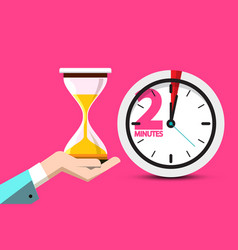 Two minutes clock symbol 2 minute icon Royalty Free Vector