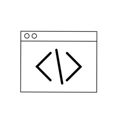 Cartoon page html coding web Royalty Free Vector Image