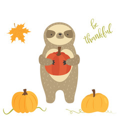 Cute animals celebrating thanksgiving day in the Vector Image