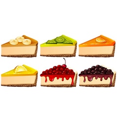 Lemon cheesecake on white Royalty Free Vector Image