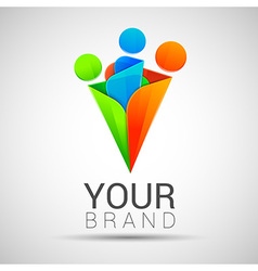 Creative colorful logo abstract shapes 3 gear Vector Image