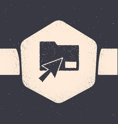 Grunge line cursor click document folder icon Vector Image