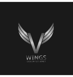V letter wing logo Royalty Free Vector Image - VectorStock